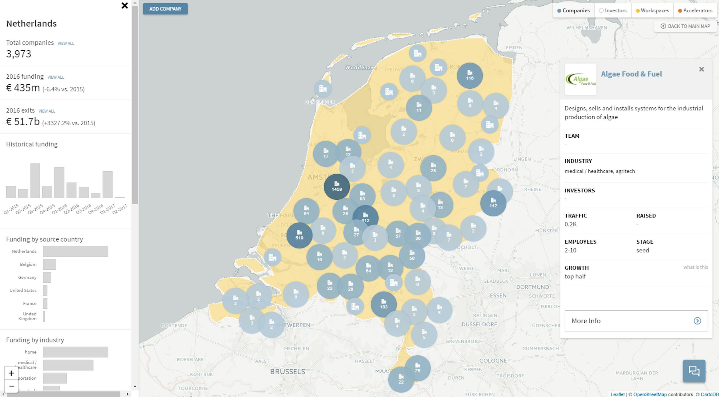 Geospatial data and map design upgrades | Dealroom.co